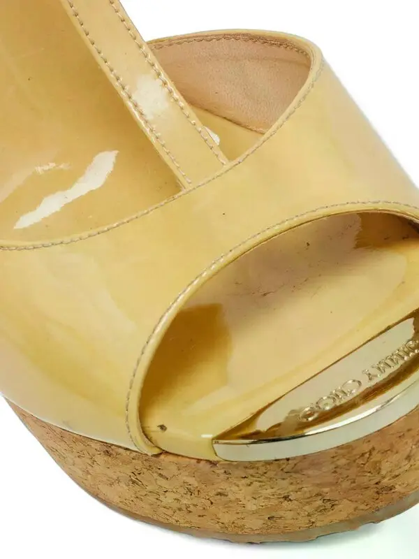 JIMMY CHOO Leather Wedge-heel Sandals