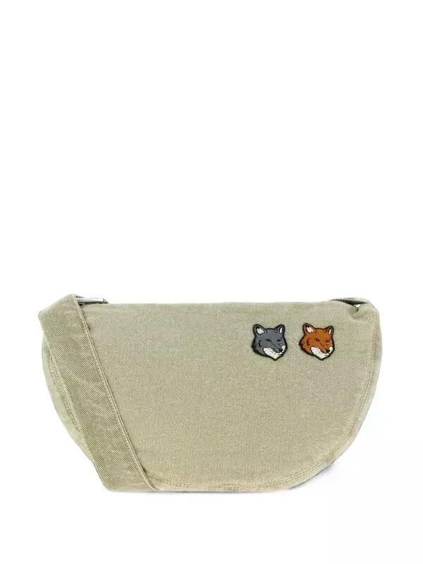 Maison Kitsuné Fox-patch Denim Crossbody Bag - Neutrals