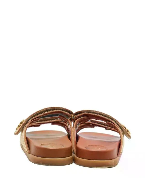 Gucci Interlocking G Flat Sandals - Tan Brown