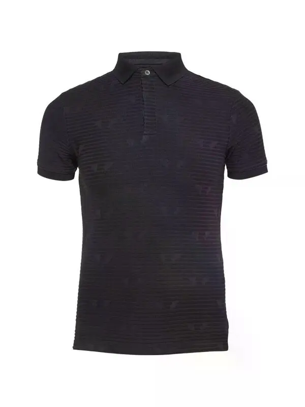 Emporio Armani Patterned Jersey Polo T-shirt - Blue