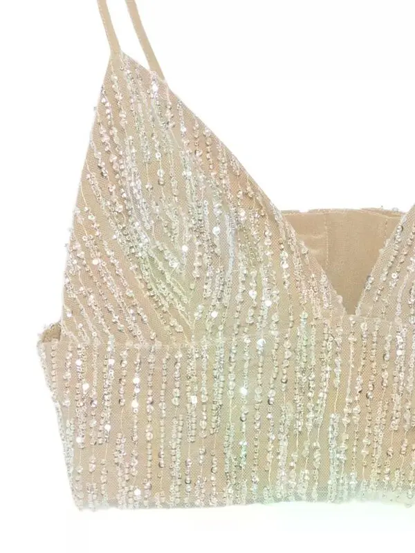 AMI Paris Sequin-embellished Cropped Top