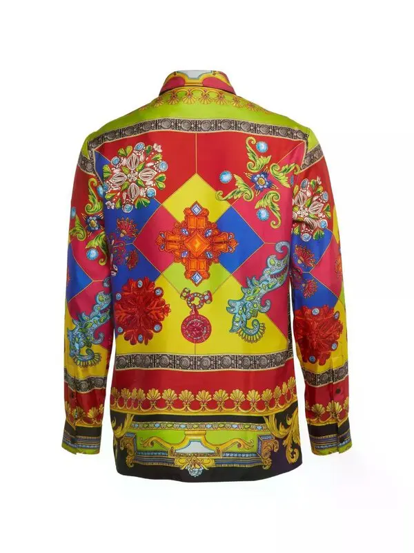 Versace Baroque-print Silk Shirt