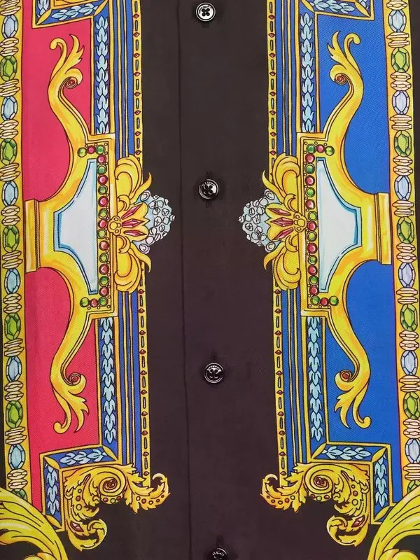 Versace Baroque-print Silk Shirt