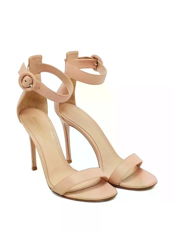 GIANVITO ROSSI Portofino Leather Ankle-strap Sandals - Neutrals