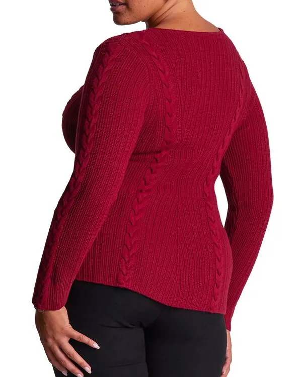 ESTELLE Eveline Peplum Ribbed Knit Sweater