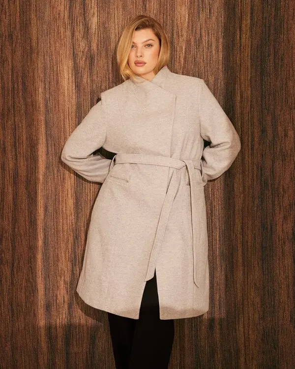 ESTELLE Ren Asymmetric Belted Coat