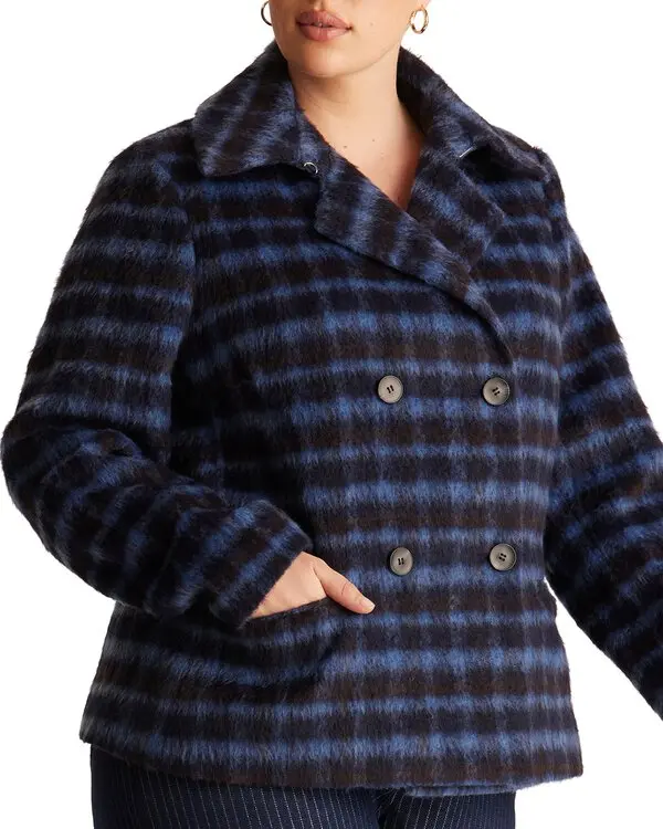 ESTELLE Nightfall Check Double Breasted Coat