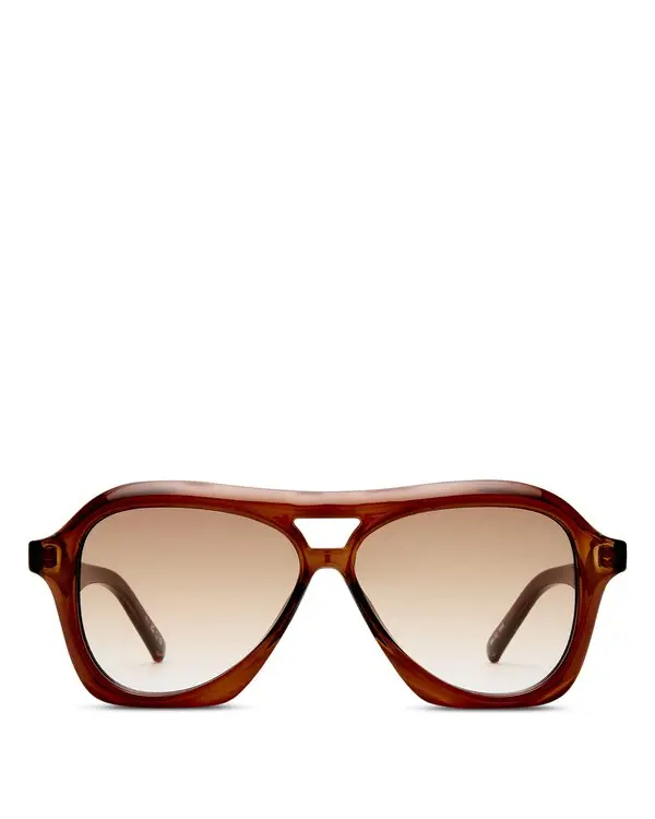 Le Specs Drizzle Aviator Sunglasses, 56mm - Cocoa