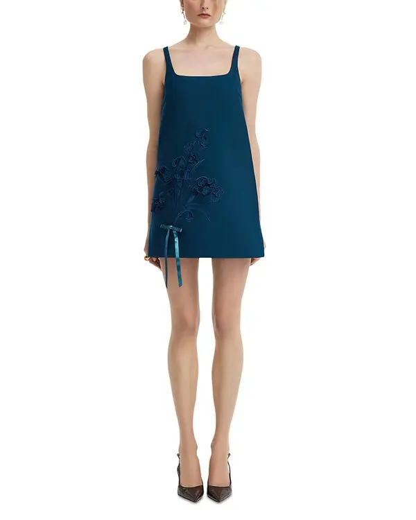 LEO LIN Mila Applique Mini Dress - Teal