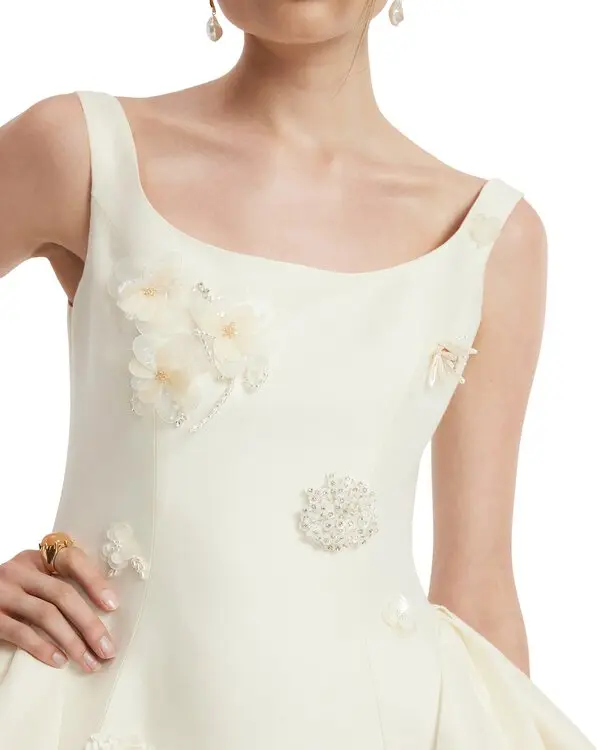 LEO LIN Zaya Wool & Silk Embellished Mini Dress