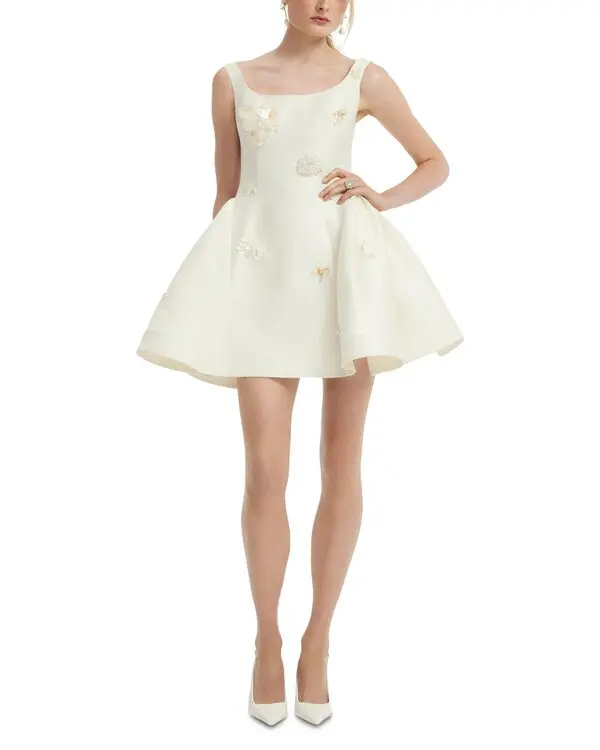 LEO LIN Zaya Wool & Silk Embellished Mini Dress