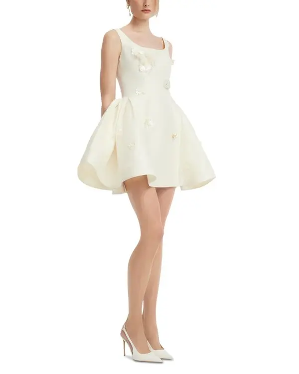 LEO LIN Zaya Wool & Silk Embellished Mini Dress