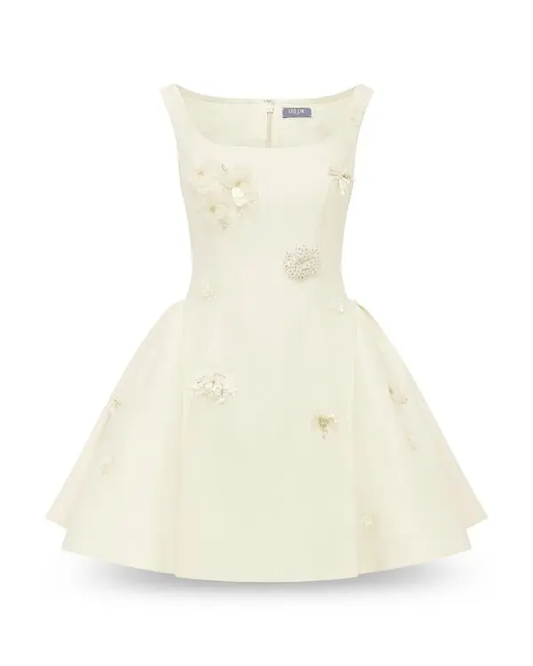 LEO LIN Zaya Wool & Silk Embellished Mini Dress