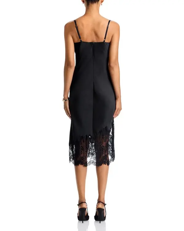 L'AGENCE Adrienne Silk Lace Trim Slip Dress