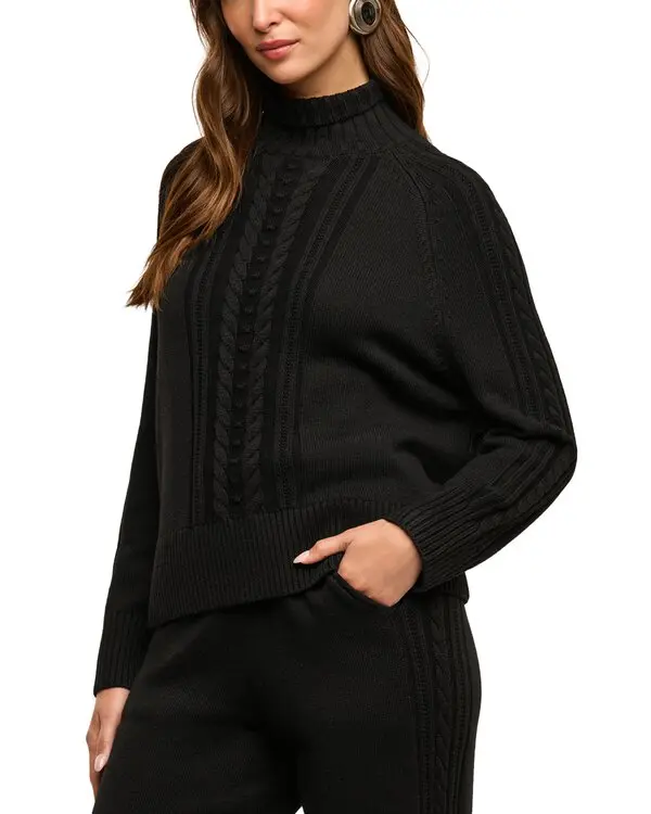 L'AGENCE Sandrina Turtleneck Cable Knit Sweater