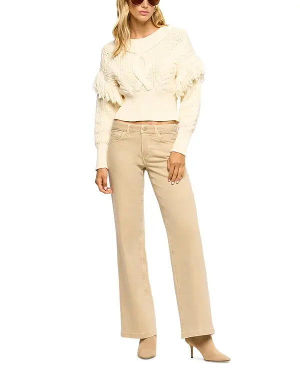 L'AGENCE Ottavia Laced Back Cropped Cable Knit Sweater