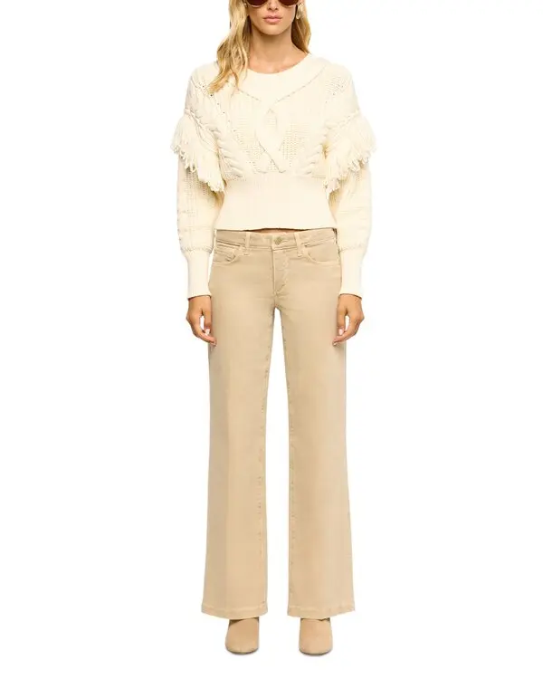L'AGENCE Ottavia Laced Back Cropped Cable Knit Sweater
