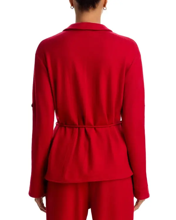 Rag & Bone Sonny Wool Tie Waist Shirt - Red