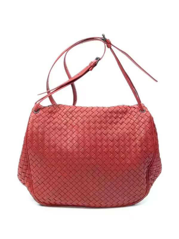 Bottega Veneta Intrecciato Drawstring Shoulder Bag - Red