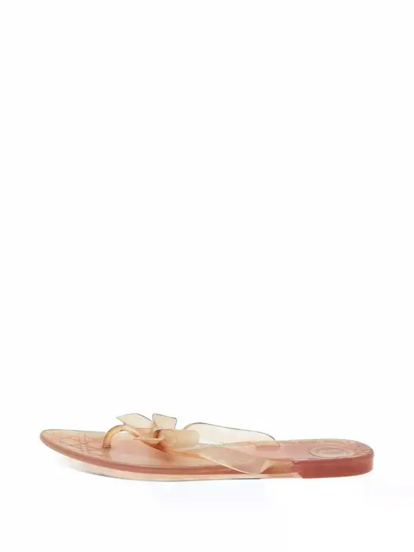 Dior Glossy Bow-detail Sandals - Orange