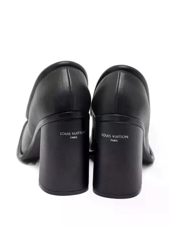 LOUIS VUITTON Berlin Square-toe Leather Pumps