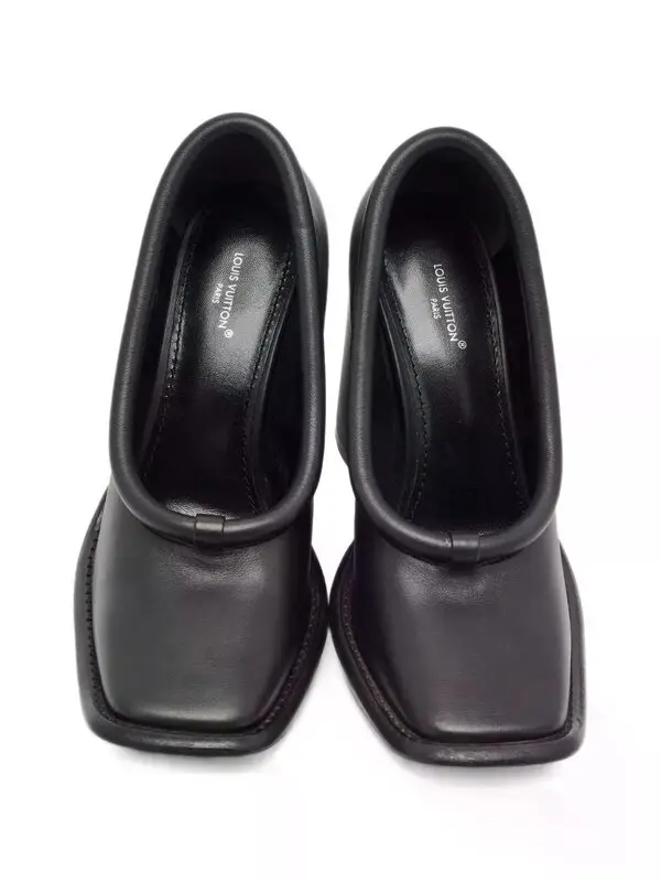 LOUIS VUITTON Berlin Square-toe Leather Pumps