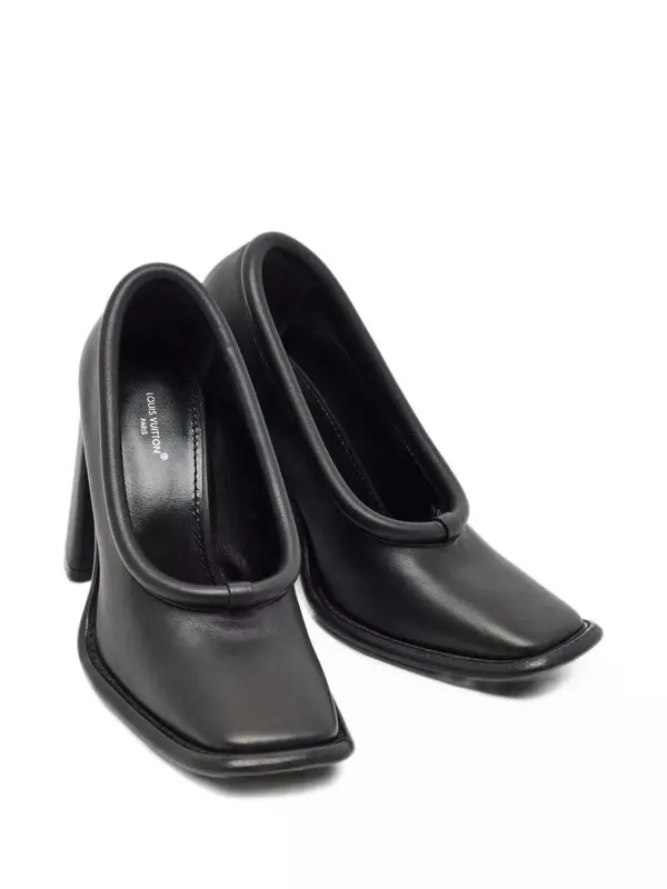 LOUIS VUITTON Berlin Square-toe Leather Pumps