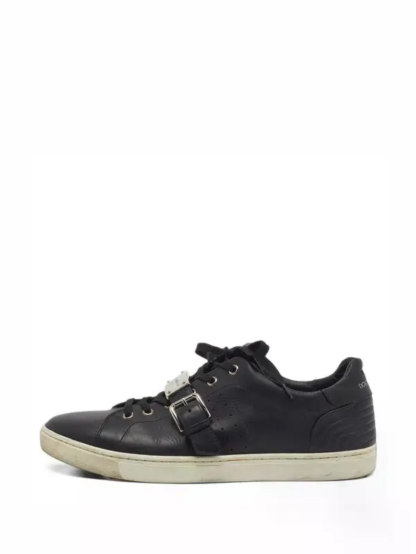 Dolce & Gabbana Perforated Buckled Low-top Sneakers