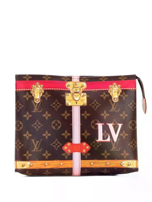 LOUIS VUITTON Toiletry Pouch Limited Edition Summer Trunks Monogram Canvas 26 Clutch Bag