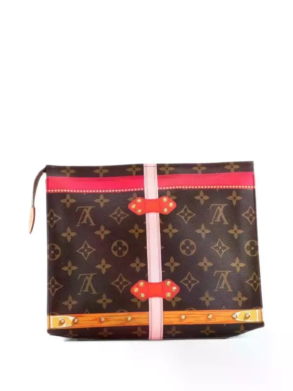 LOUIS VUITTON Toiletry Pouch Limited Edition Summer Trunks Monogram Canvas 26 Clutch Bag