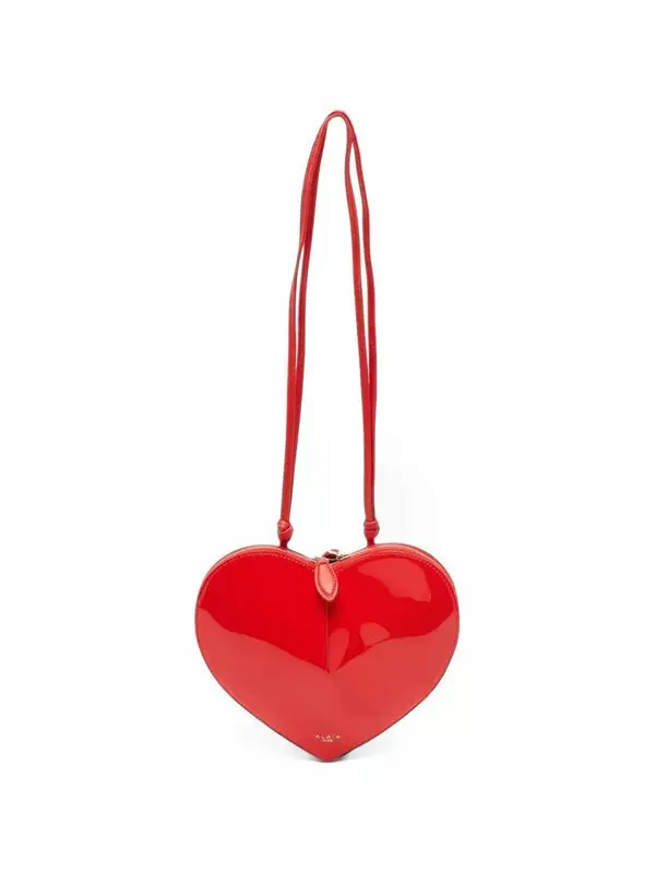 Alaïa Le Coeur Patent Leather Shoulder Bag - Red