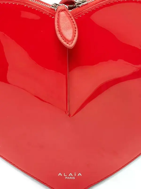 Alaïa Le Coeur Patent Leather Shoulder Bag - Red
