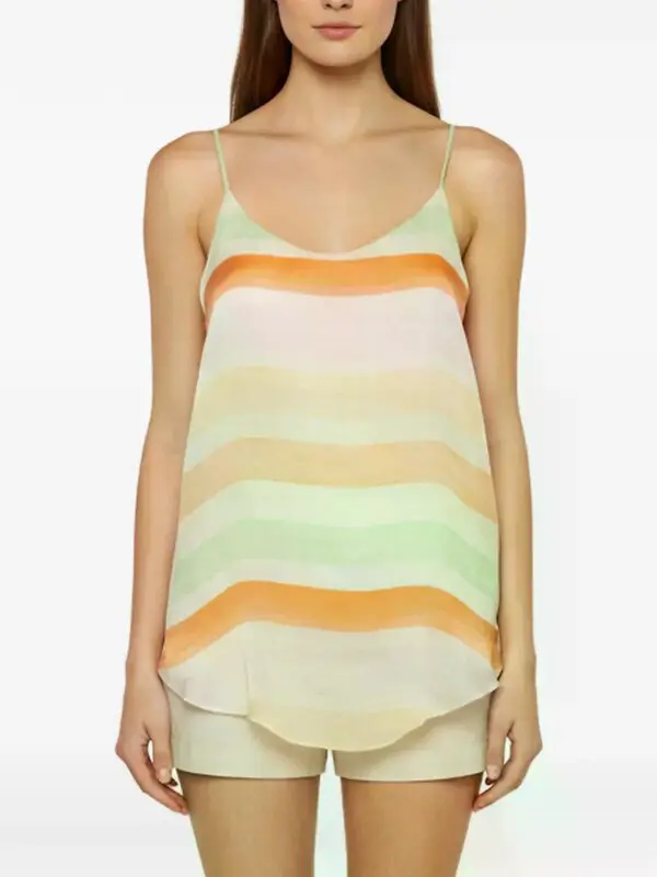 Nanushka Striped Silk Tank Top