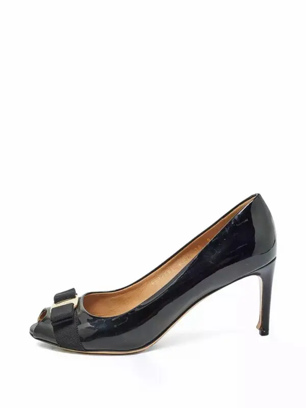 FERRAGAMO Vara Bow Peep-toe Pumps - Black