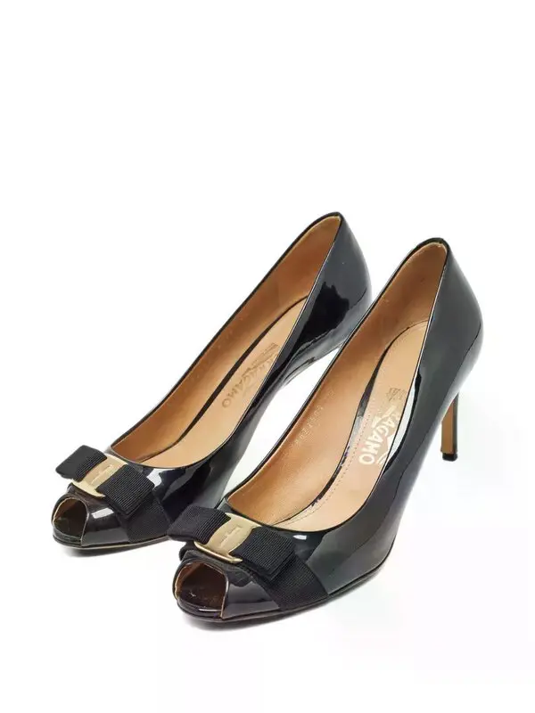 FERRAGAMO Vara Bow Peep-toe Pumps