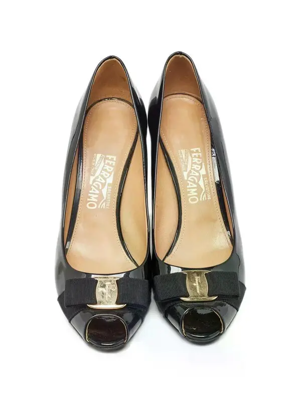 FERRAGAMO Vara Bow Peep-toe Pumps