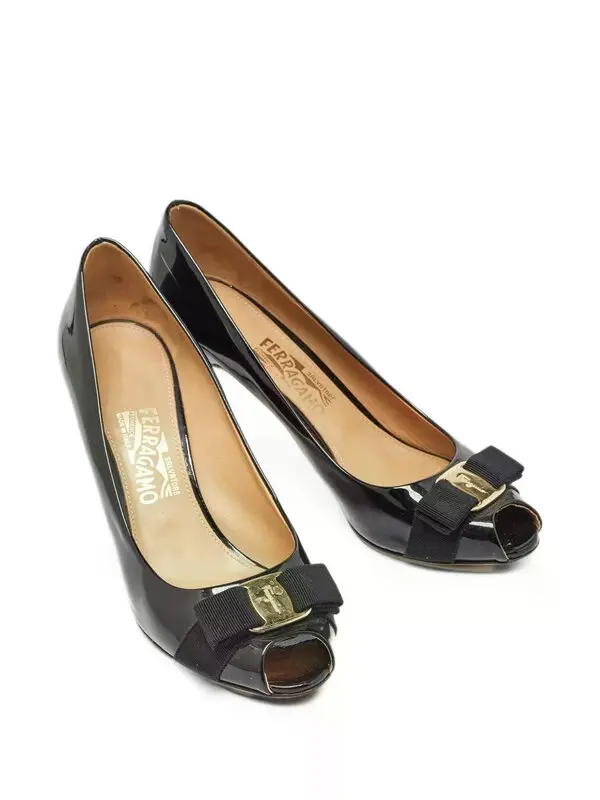 FERRAGAMO Vara Bow Peep-toe Pumps