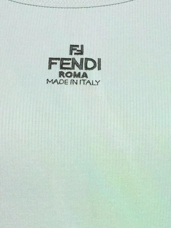 Fendi Logo-embroidered Rib-knit Tank Top