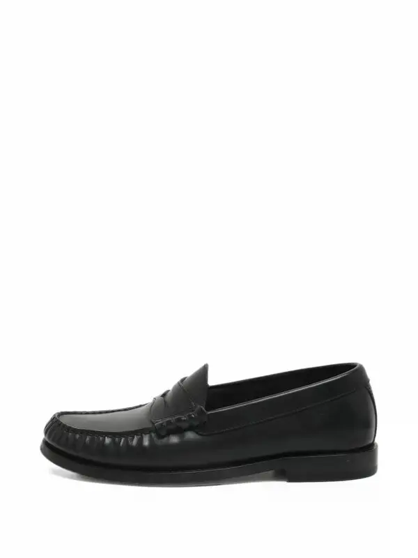 Celine Penny Leather Loafers - Black
