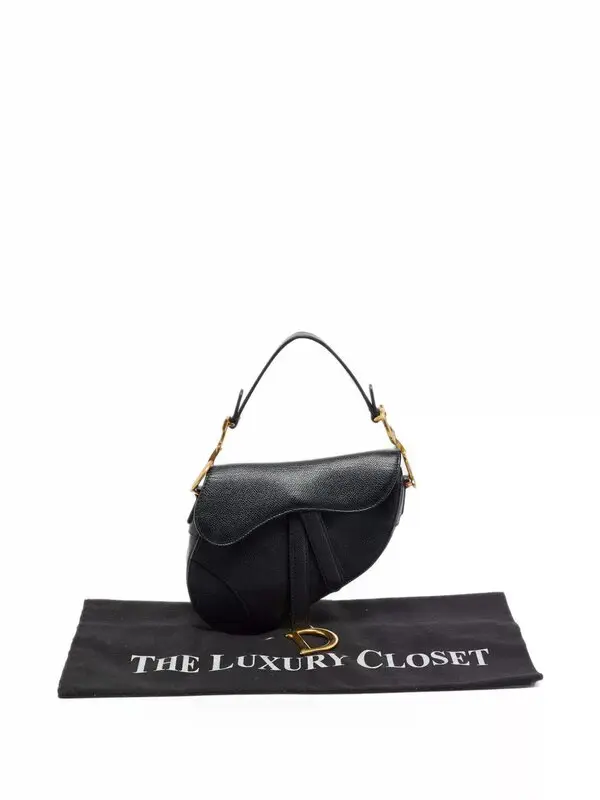 Dior 2021 Mini Saddle Leather Shoulder Bag - Black