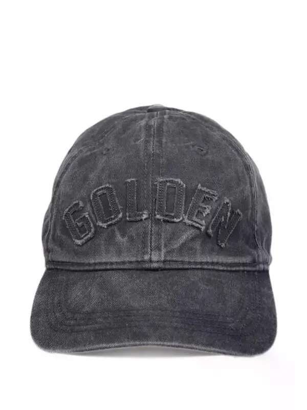 GOLDEN GOOSE Logo-patch Distressed Baseball Cap - Grey
