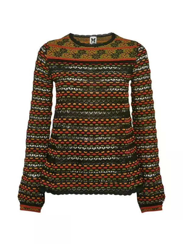 Missoni Perforated Floral-knit Top - Black