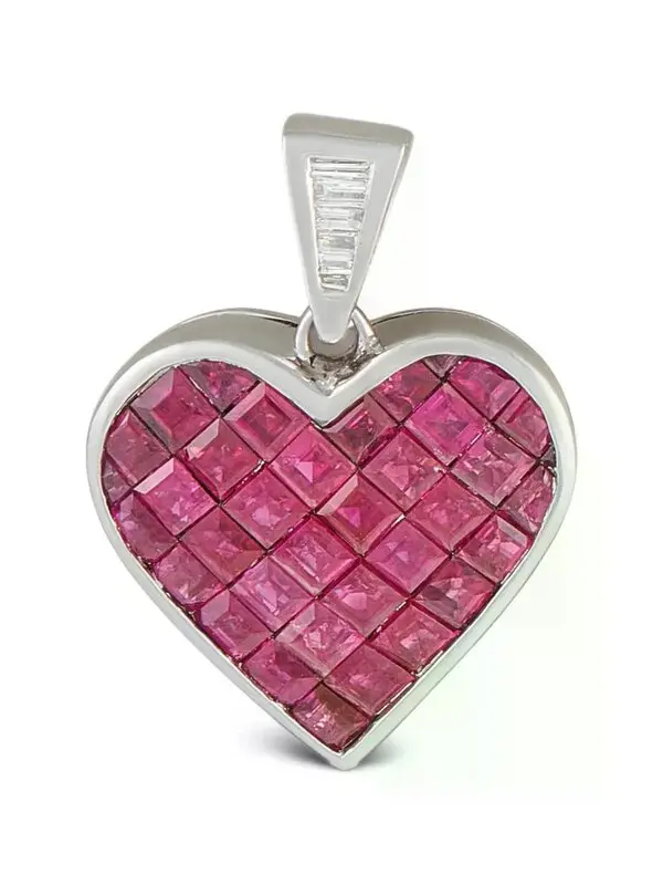LB EXCLUSIVE Ruby And Diamond Heart Pendant