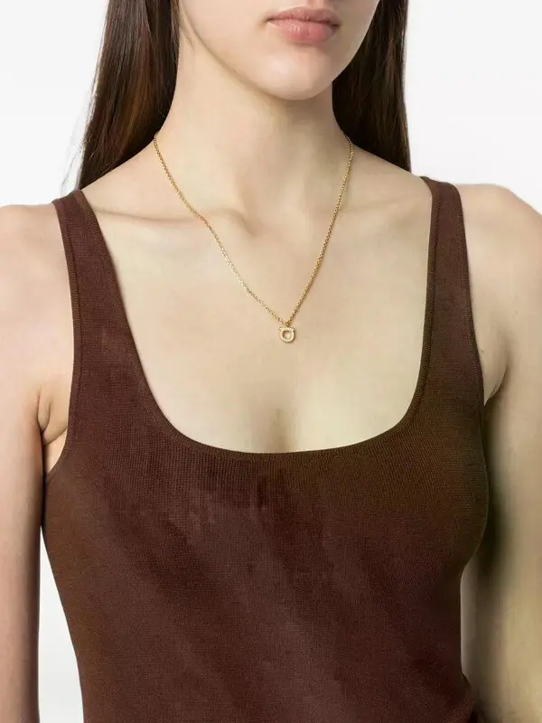 FERRAGAMO Gancini Crystals Necklace - Gold