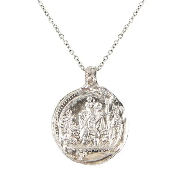 DE ROMS The Guardian's St Christopher Necklace - Silver