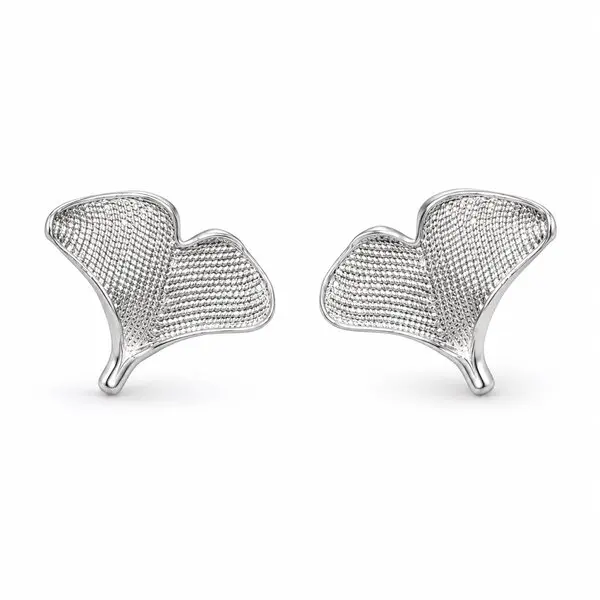 YIEON Ginkgo Fine Filigree Stud Earrings