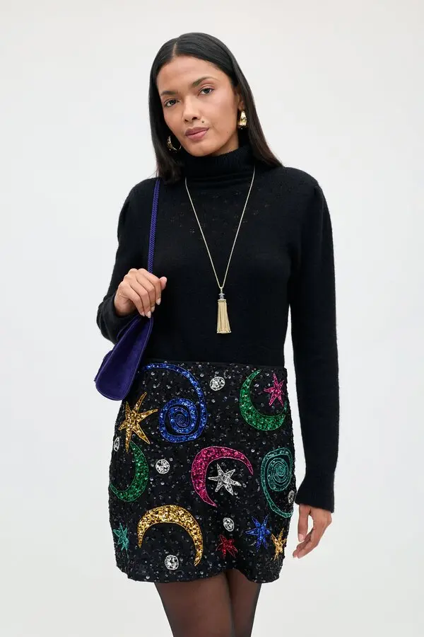 Rixo Minna Starry Moon Embellishment Black Regular