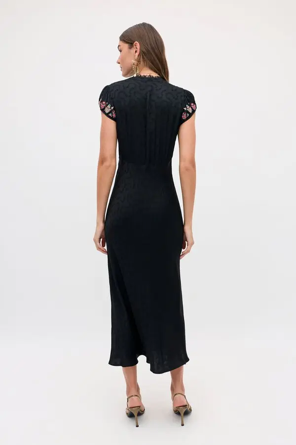 Rixo Oriana Rosewood Embroidery Regular