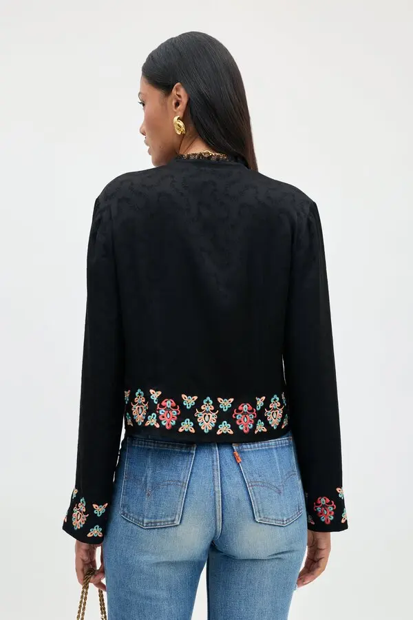 Rixo Charlotta Rosewood Embroidery Regular