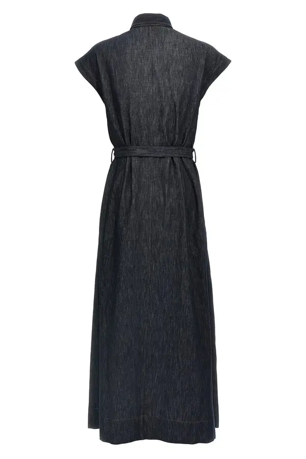 Brunello Cucinelli Belted Denim Dress